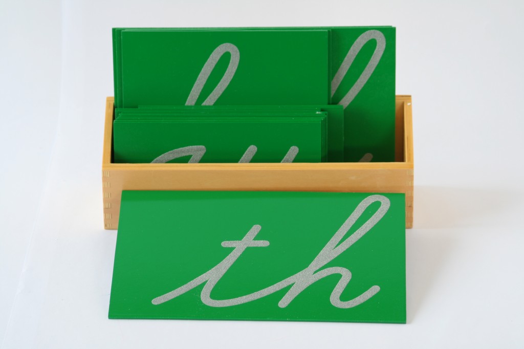 Sandpaper Double Letters, Cursive + Box | Montessori Pre-School Supplies