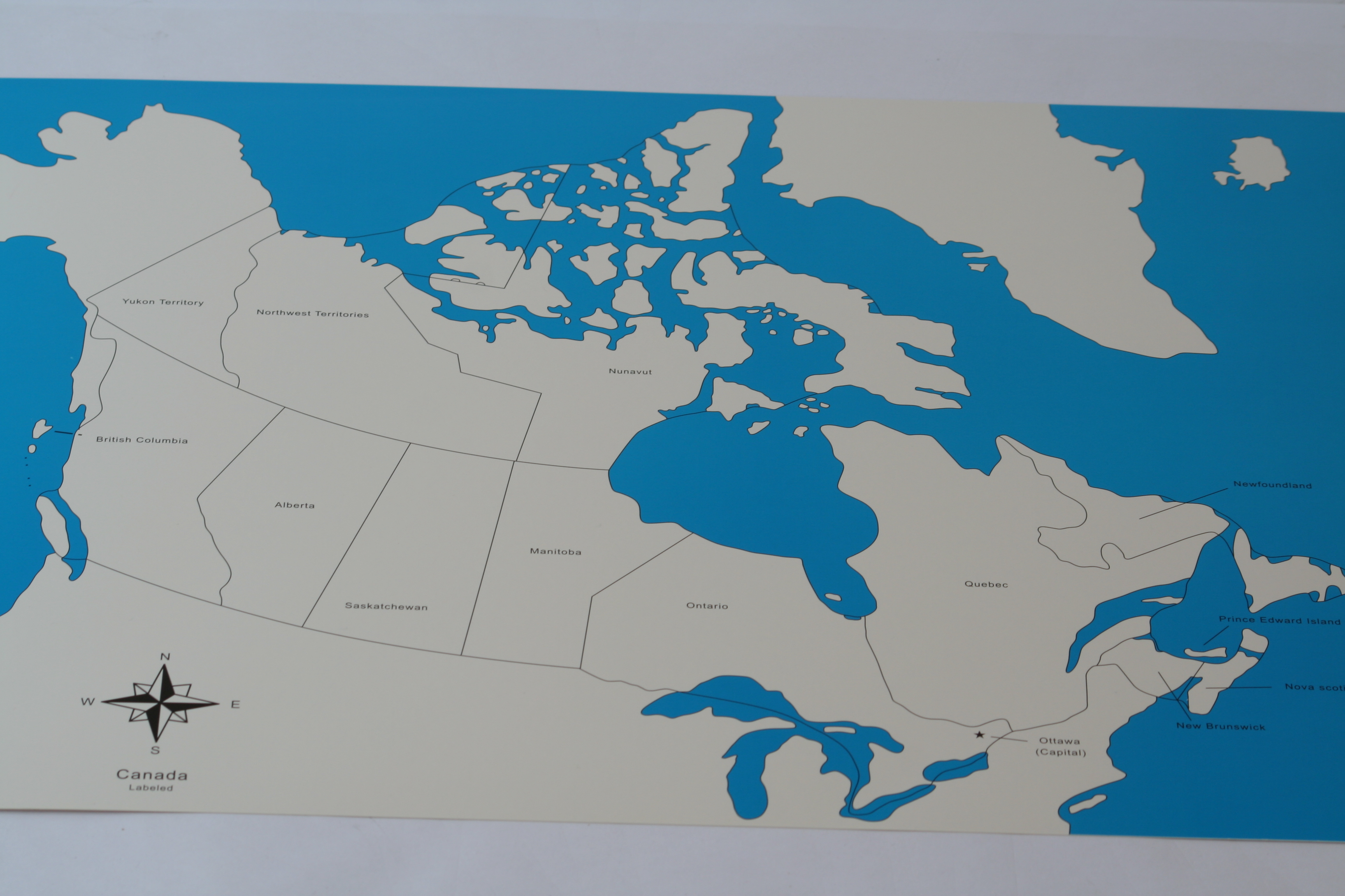 Unlabelled map of canada