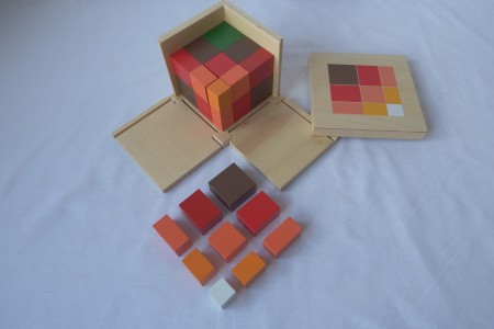 Arithmetic Trinomial Cube(beech wood cube) | Montessori Pre-School Supplies