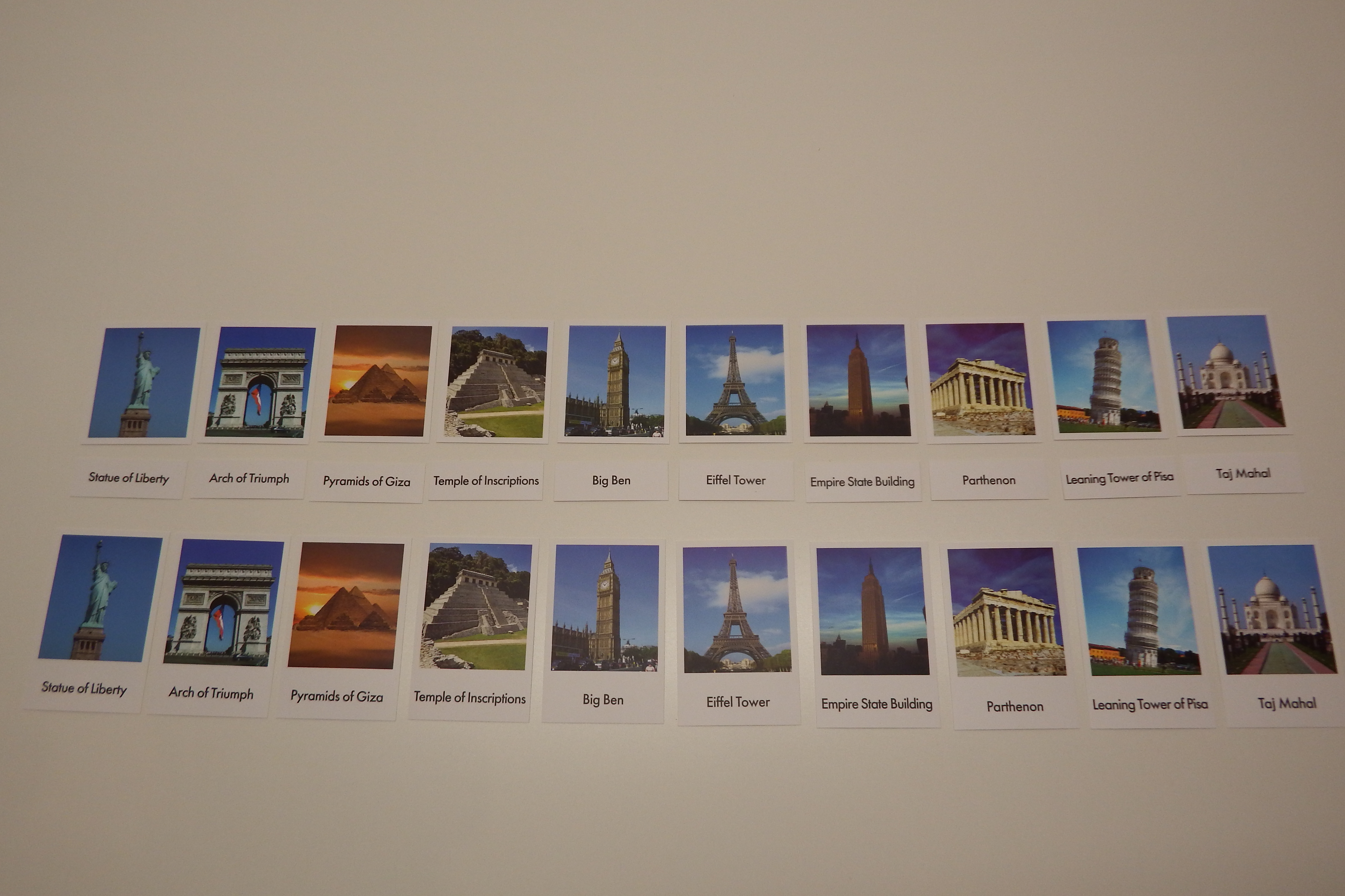 Famous buildings matching cards | Montessori Pre-School Supplies