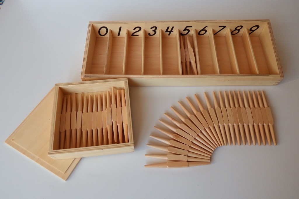 Spindle Boxes with spindles in separate box | Montessori Pre-School ...